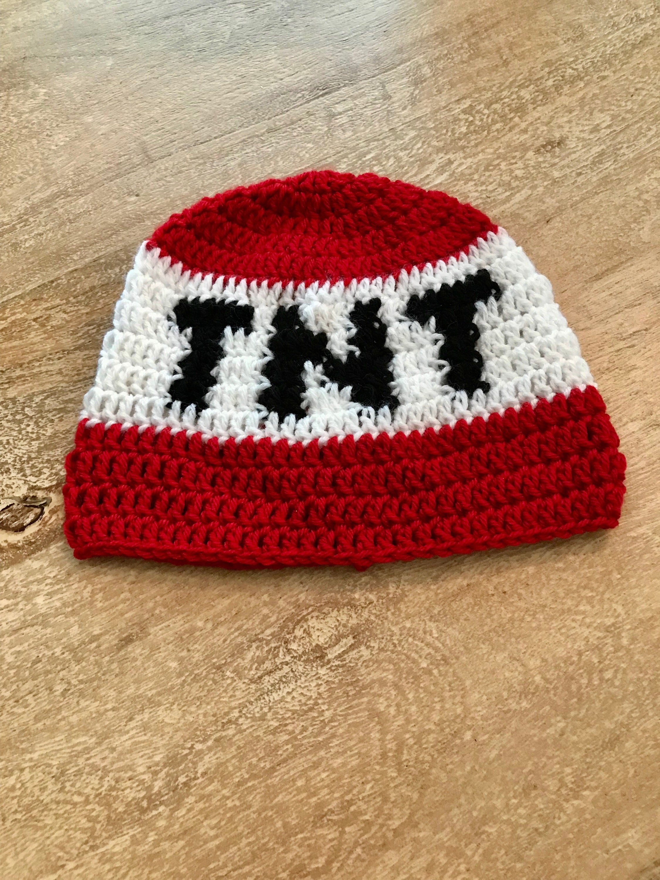 Crochet Minecraft TNT Hat Great for Gift Item Also - Etsy
