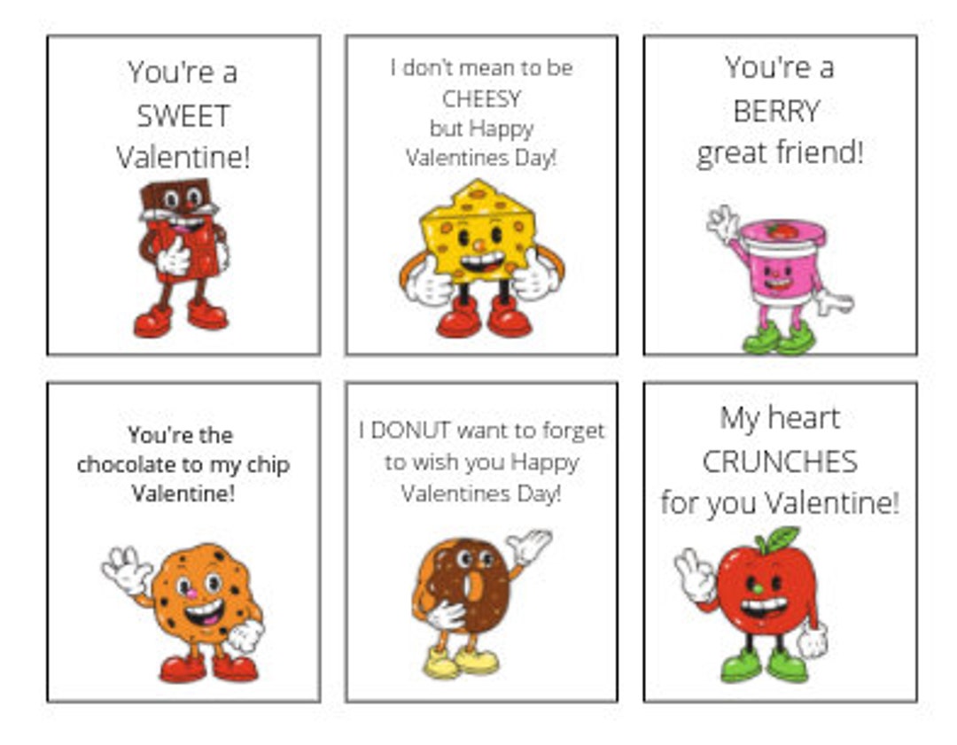 Food Themed Valentine Cards - Etsy