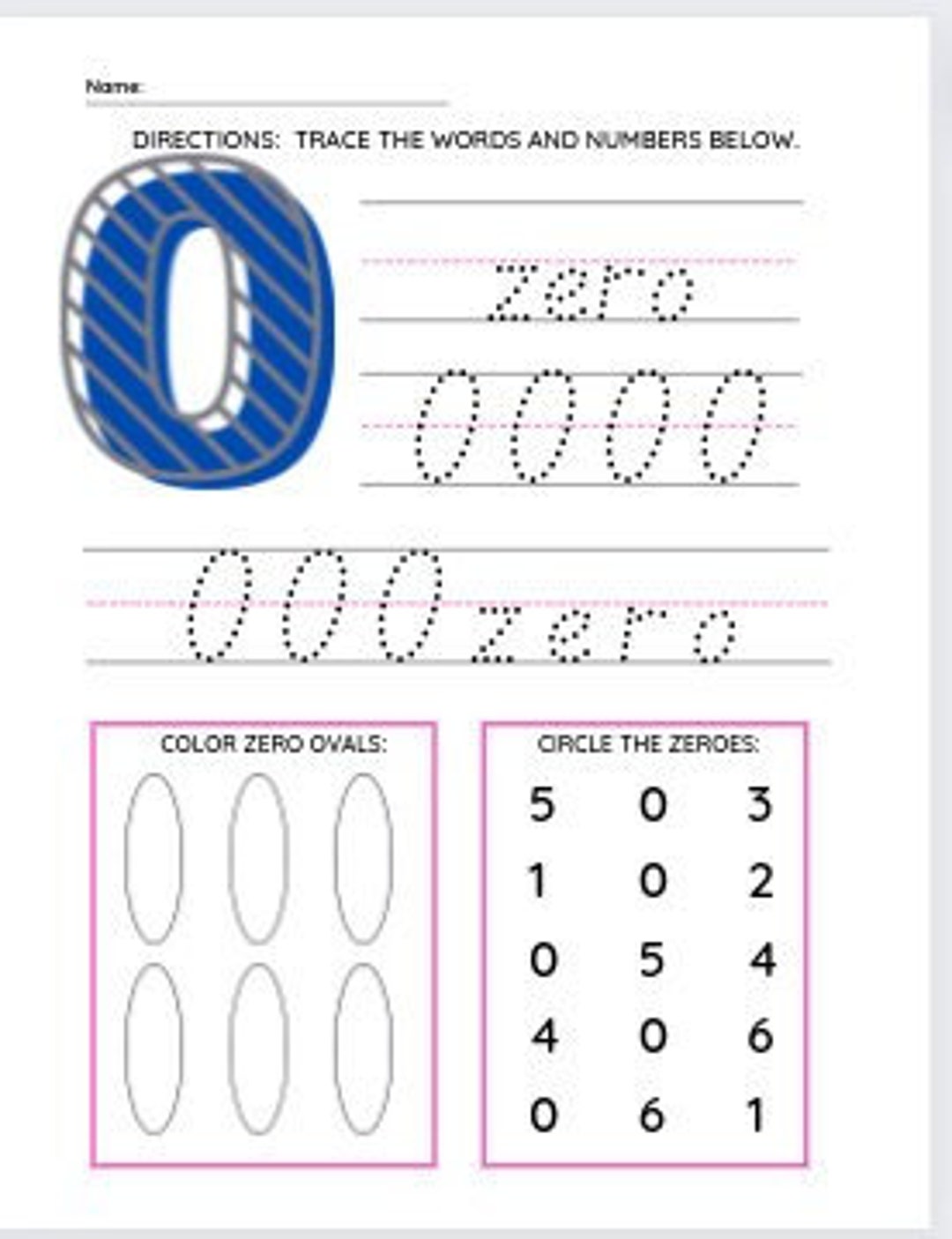 Tracing Numbers 0-9 - Etsy