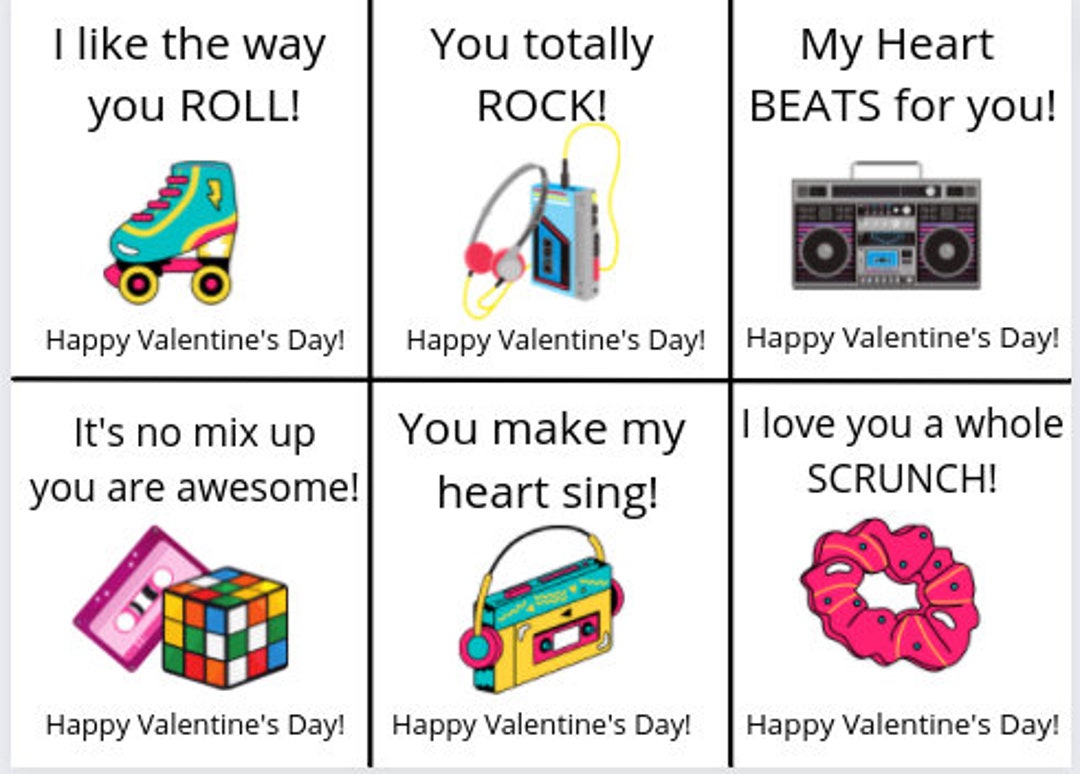 80's Themed Nostalgic Valentine's Card - Etsy