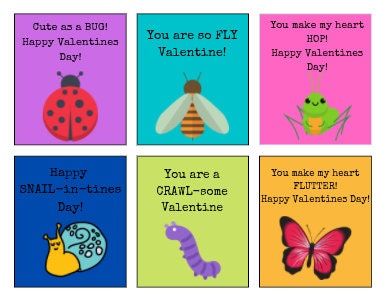 Insect Valentine Cards - Etsy