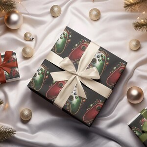 Festive Gaming Console Gift Wrap: Holiday Paper for Retro Handheld ...