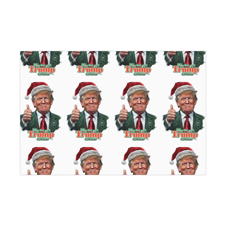 Funny Trump Santa Hat Christmas Wrapping Paper, Political Gag Gift - Etsy