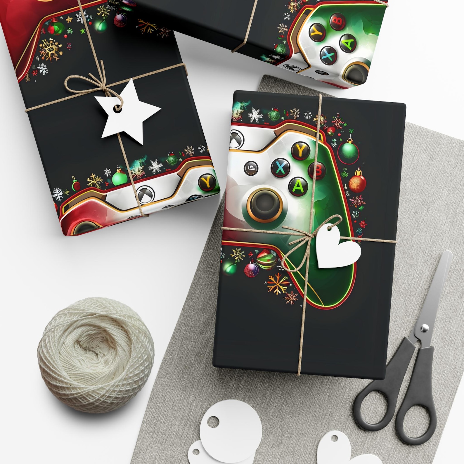 Festive Gaming Console Gift Wrap: Holiday Paper for Retro Handheld ...