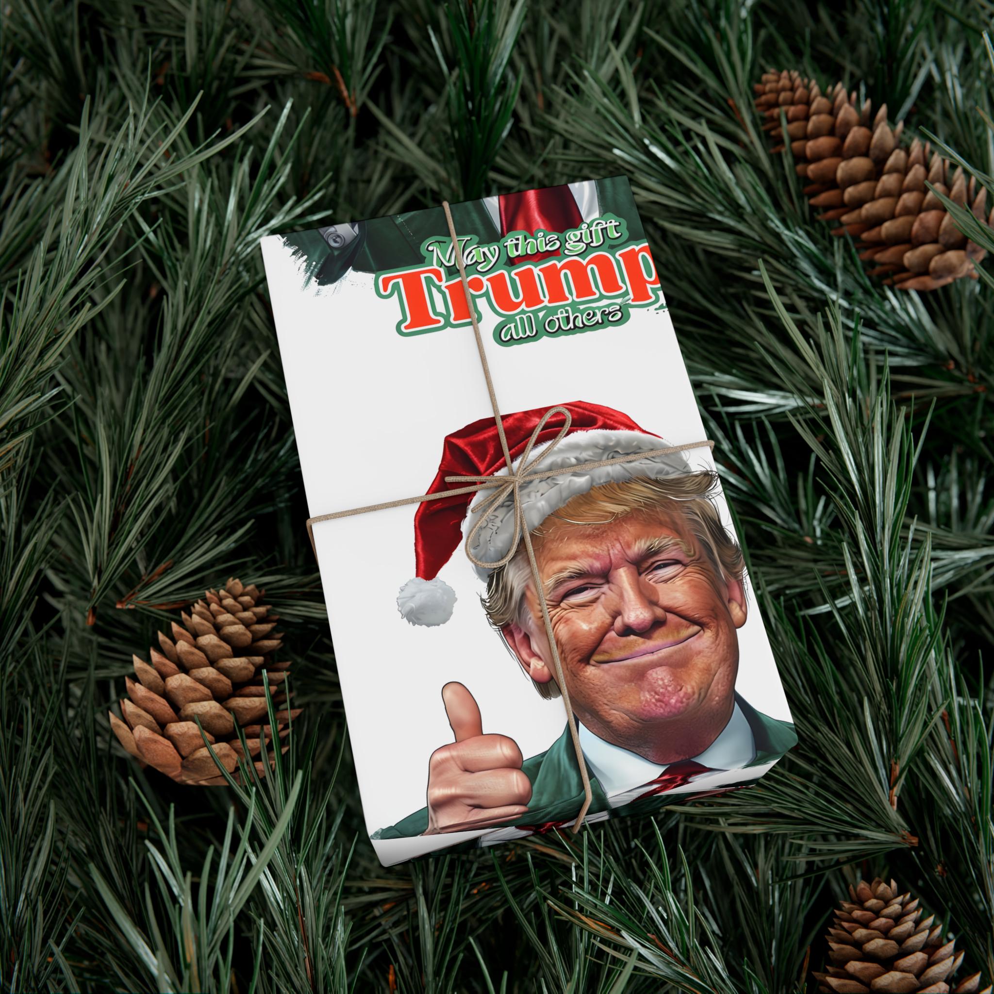 Funny Trump Santa Hat Christmas Wrapping Paper, Political Gag Gift - Etsy