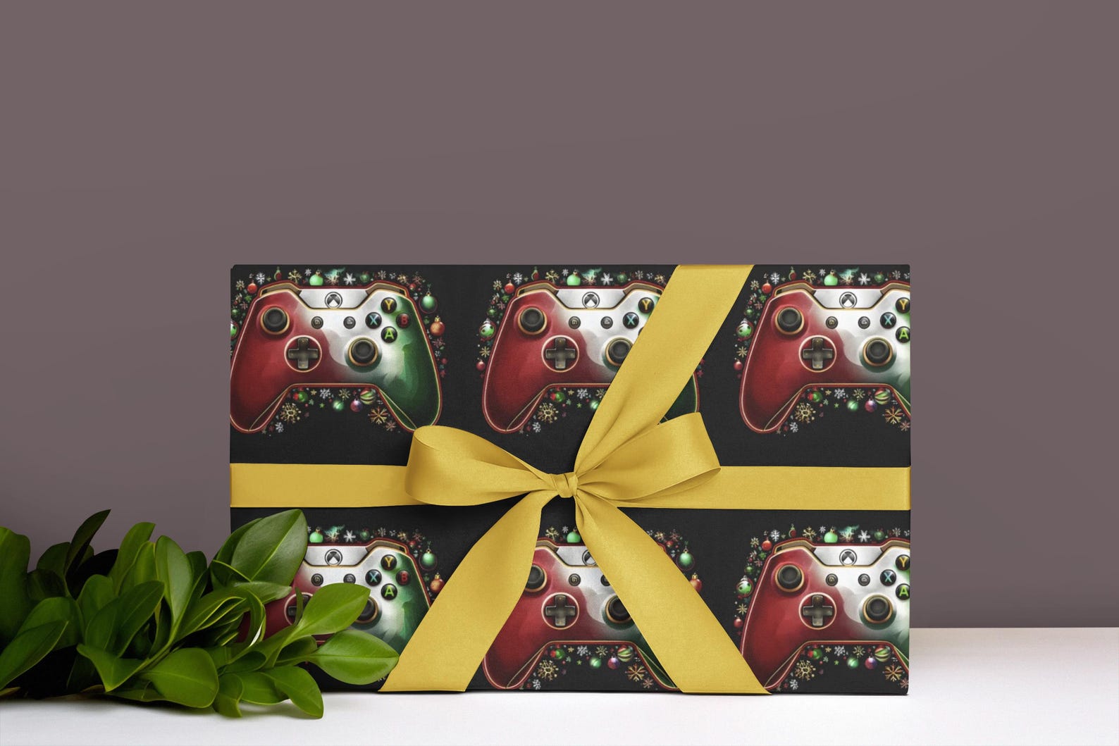 Festive Gaming Console Gift Wrap: Holiday Paper for Retro Handheld ...