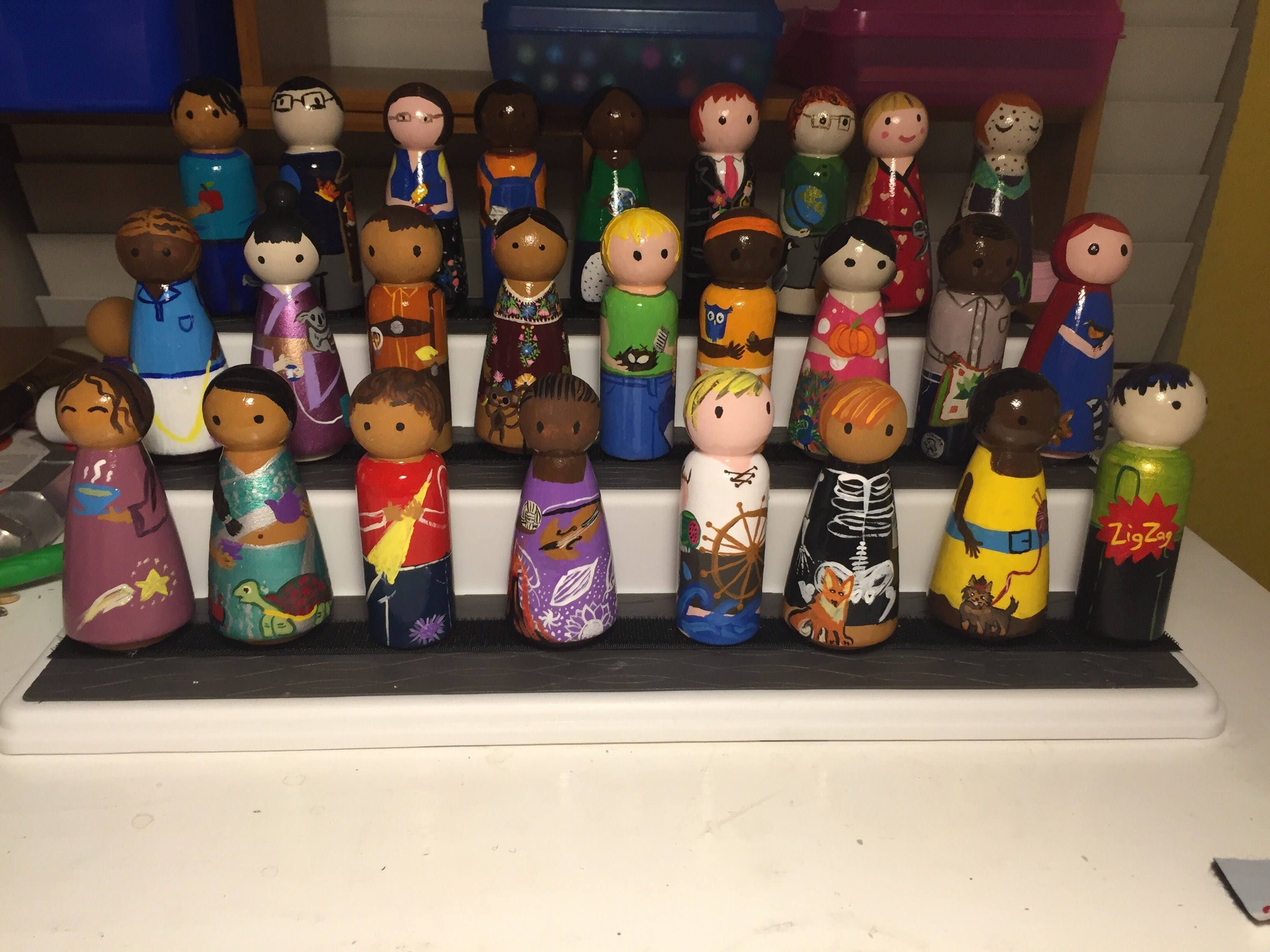 Learn the Alphabet Peg Dolls | Etsy