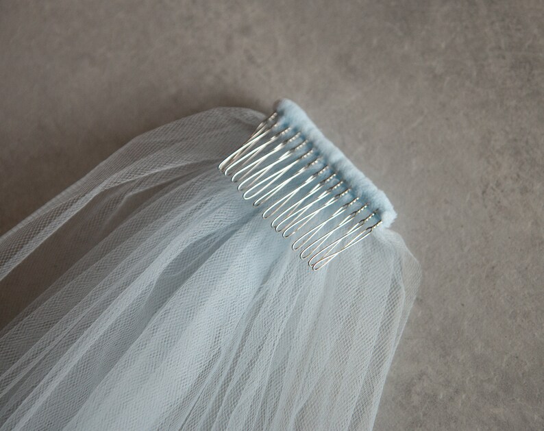 Pale Blue Tulle Bridal Veil, Classic Edge, Waltz 54" Length, Something ...