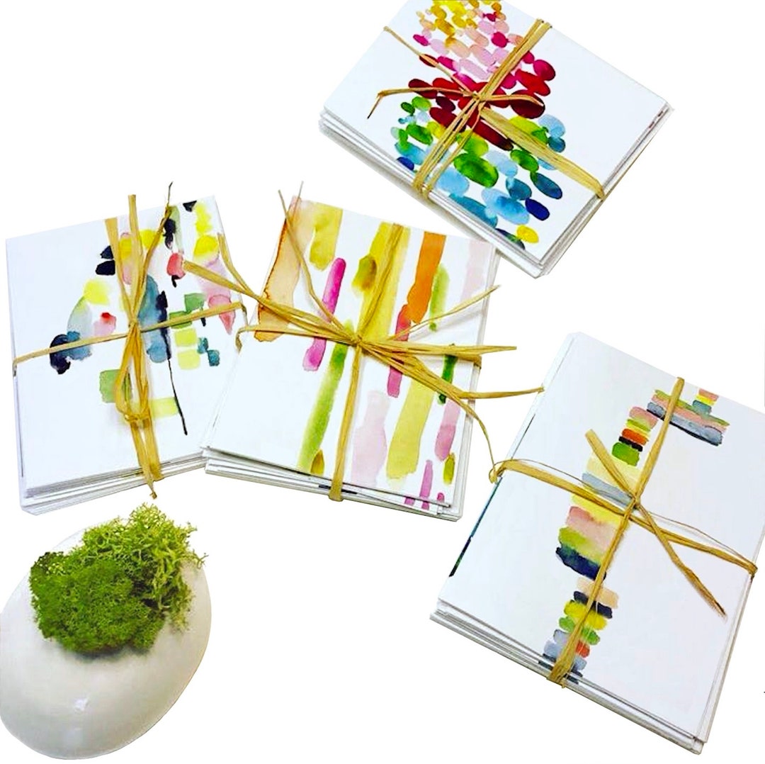 Abstract Note Card Set of 8 - Etsy