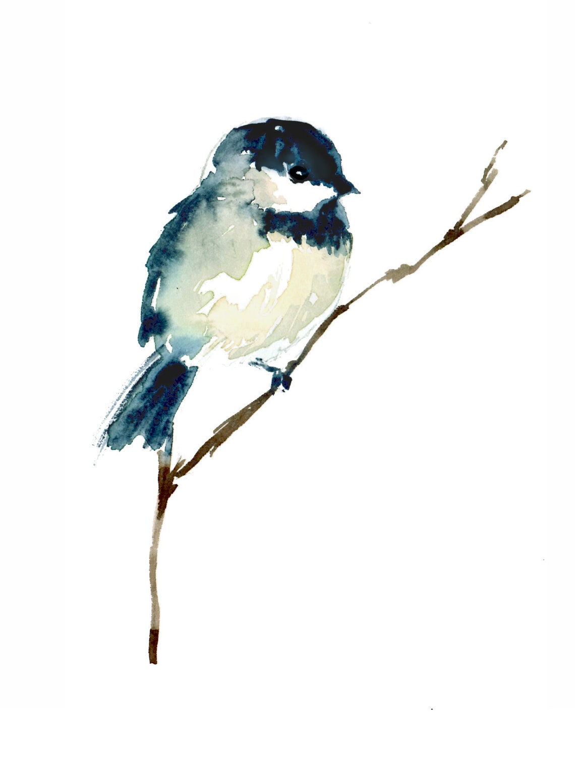Chickadee Print From Original Watercolor Art - Etsy