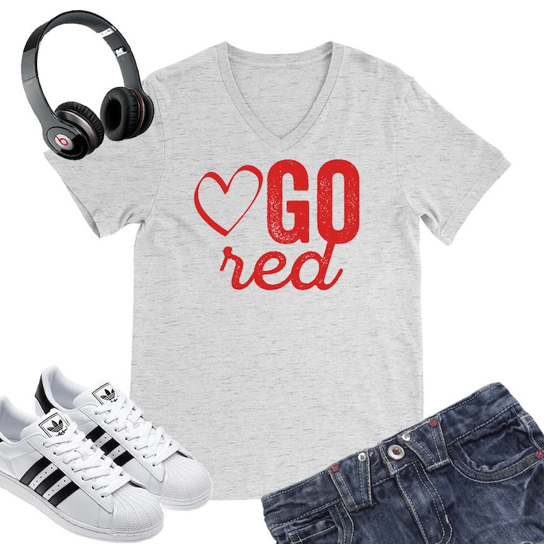 Go Red Heart Disease Awareness T-shirt. Womens Tshirt. Unisex | Etsy