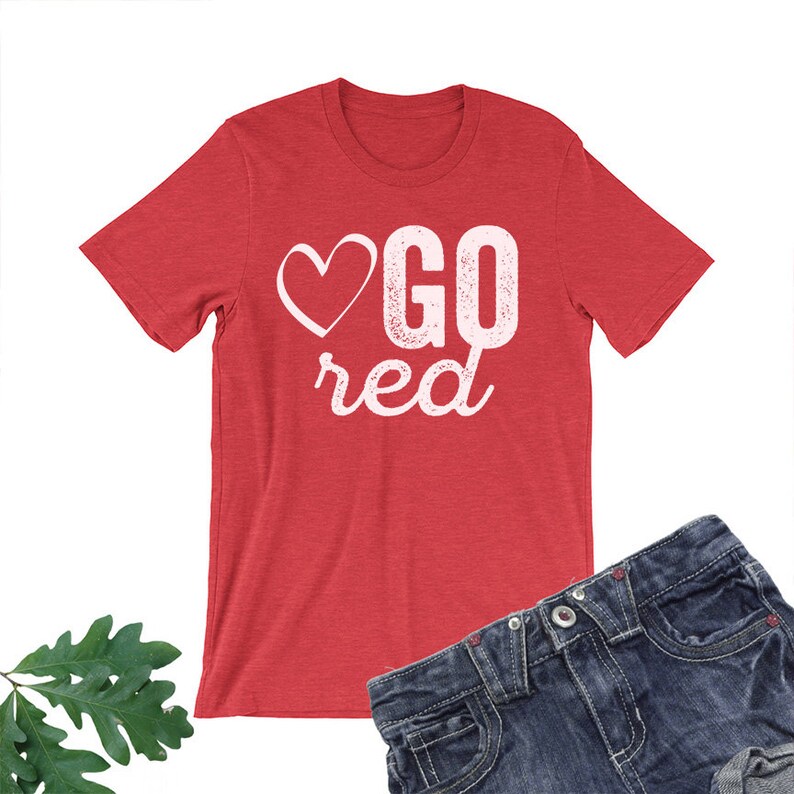 Go Red Heart Disease Awareness T-shirt. Womens Tshirt. Unisex - Etsy