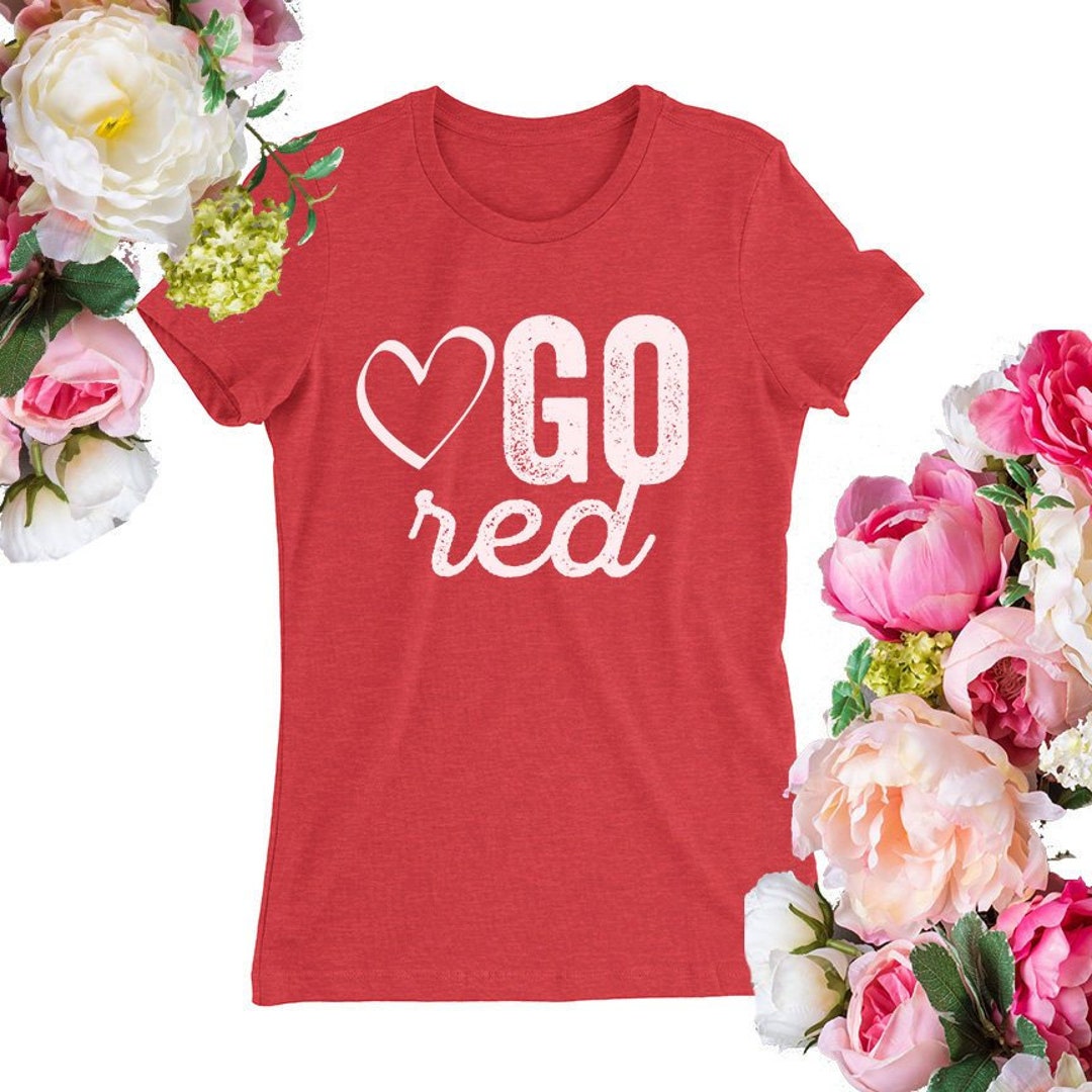 Go Red Heart Disease Awareness T-shirt. Womens Tshirt. Unisex Shirt. - Etsy