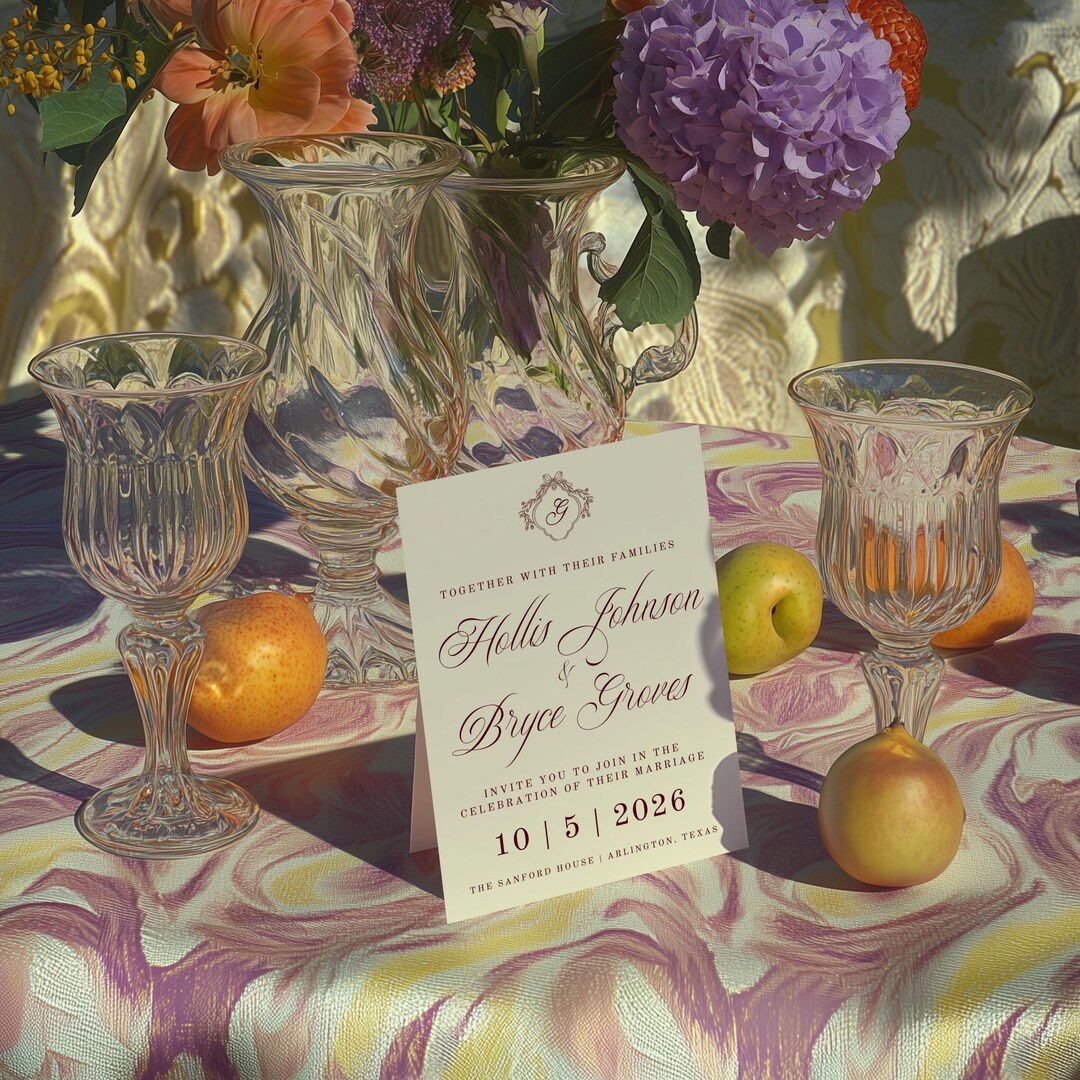 Vintage Tapestry Wedding Invitation Suite: Editable Canva Template ...