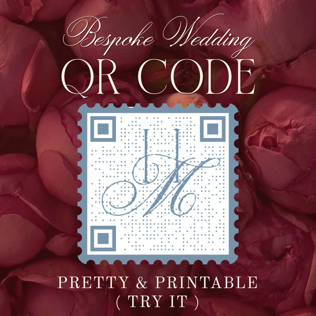 Custom QR Code With YOUR Wedding Monogram | Elegant Initials, Scannable ...