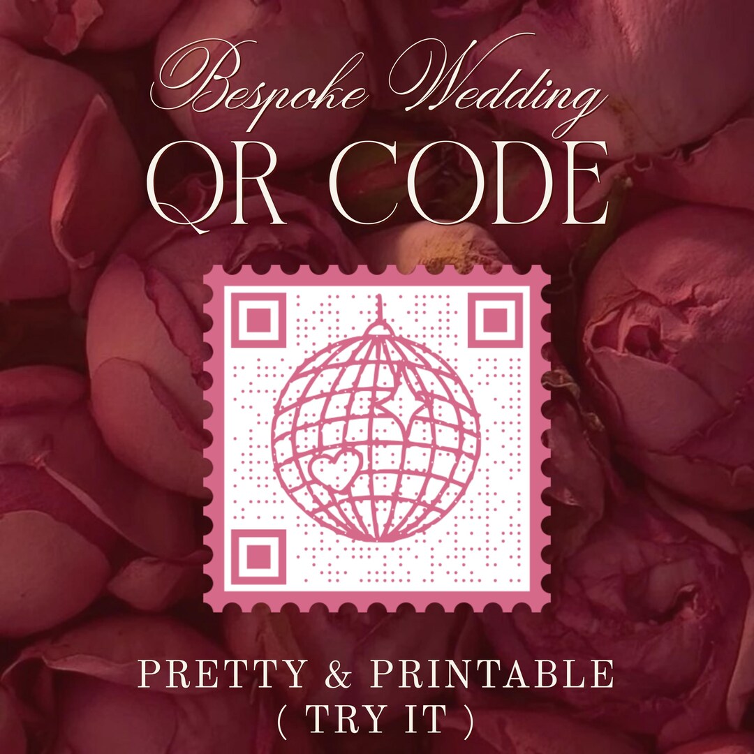 Custom Wedding QR Code Scannable | Disco Ball | Canva Template (digital ...