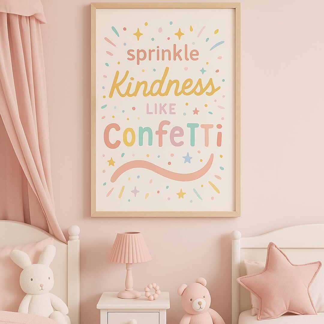 A4 Poster: Sprinkle Kindness Like Confetti | Kids Room Wall Art ...