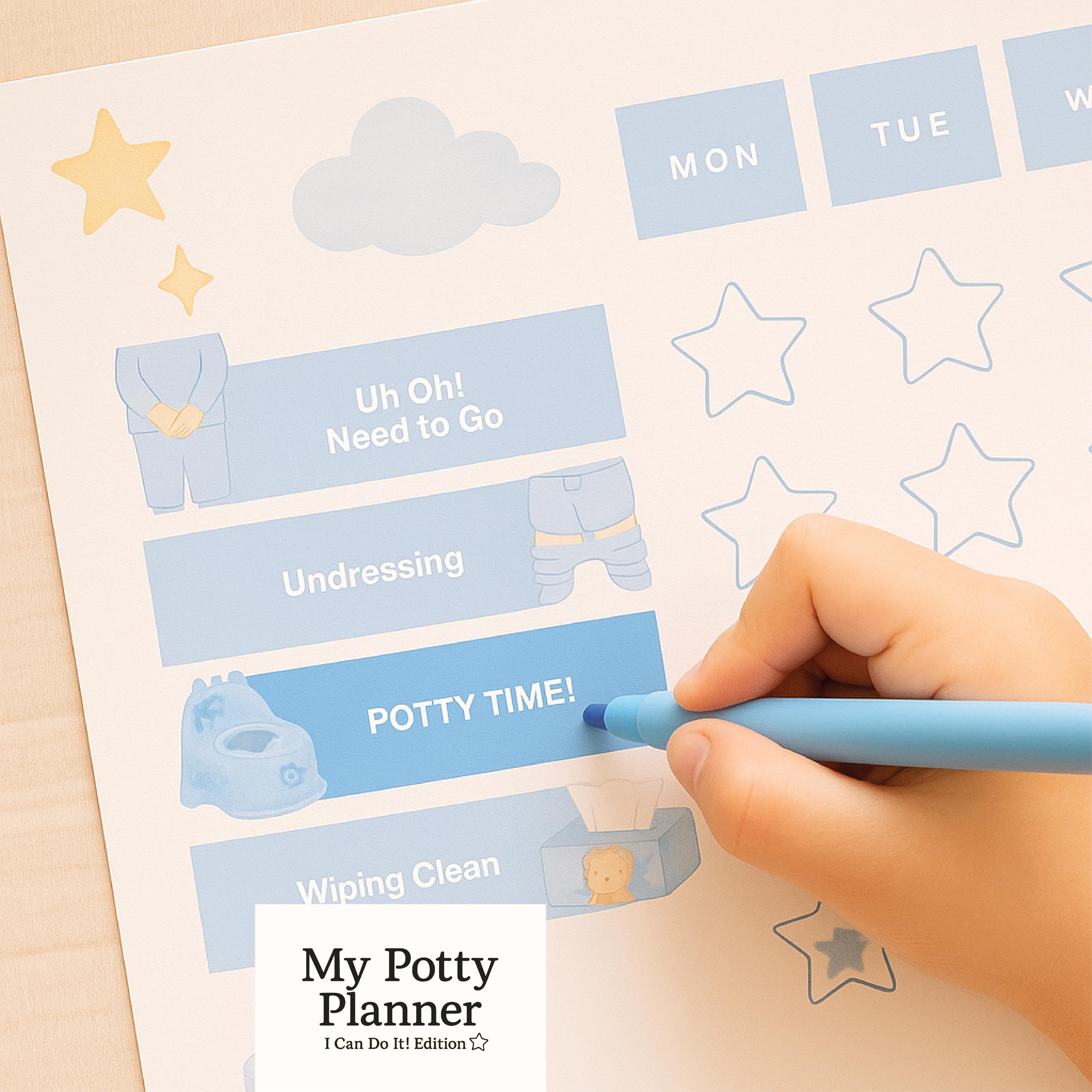 Printable Potty Training Reward Chart | A3 Potty Planner Calendar for ...