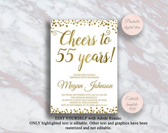 55th birthday invite | Etsy