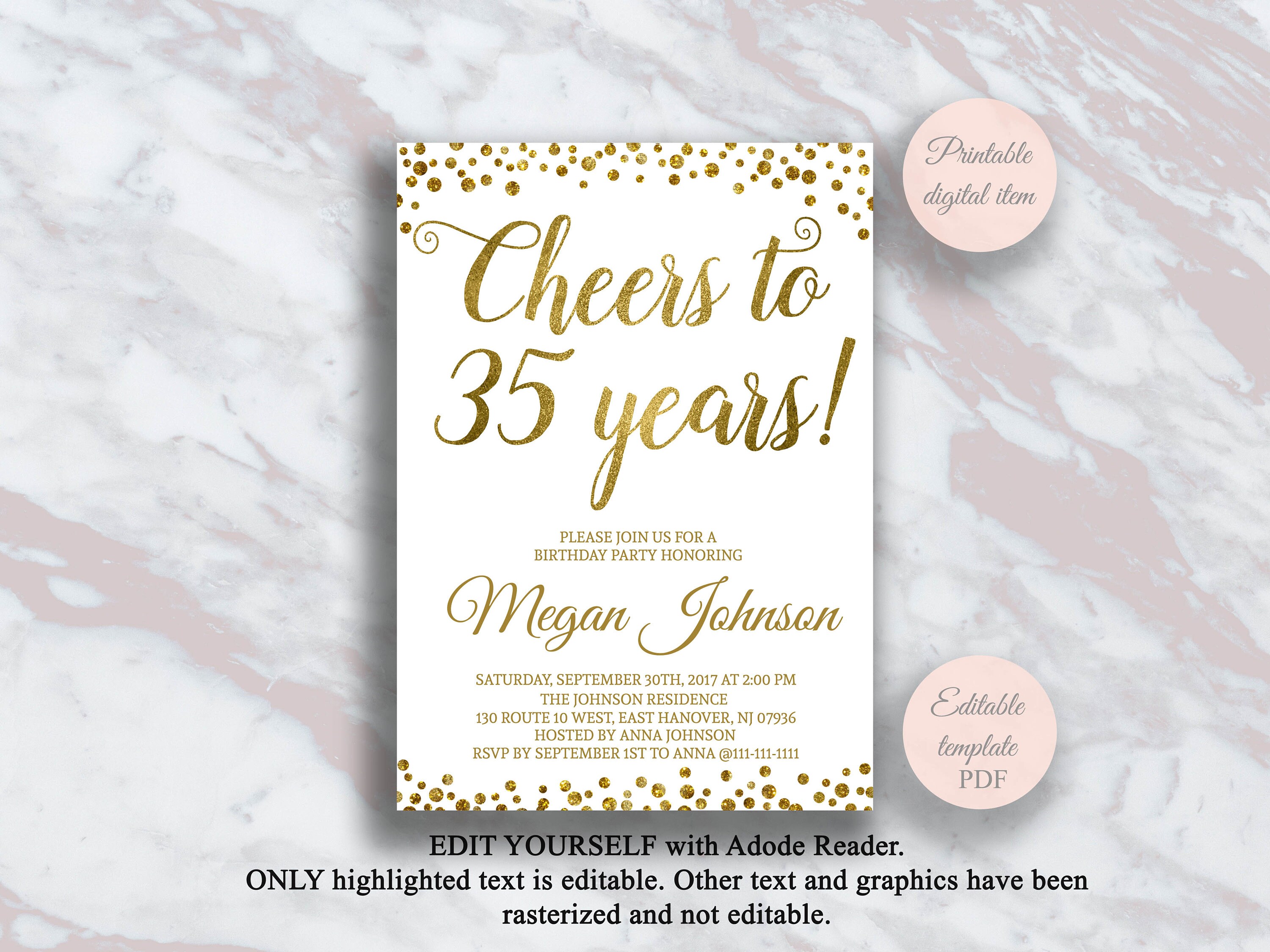 Free 35th Birthday Invitation Templates Nisma Info