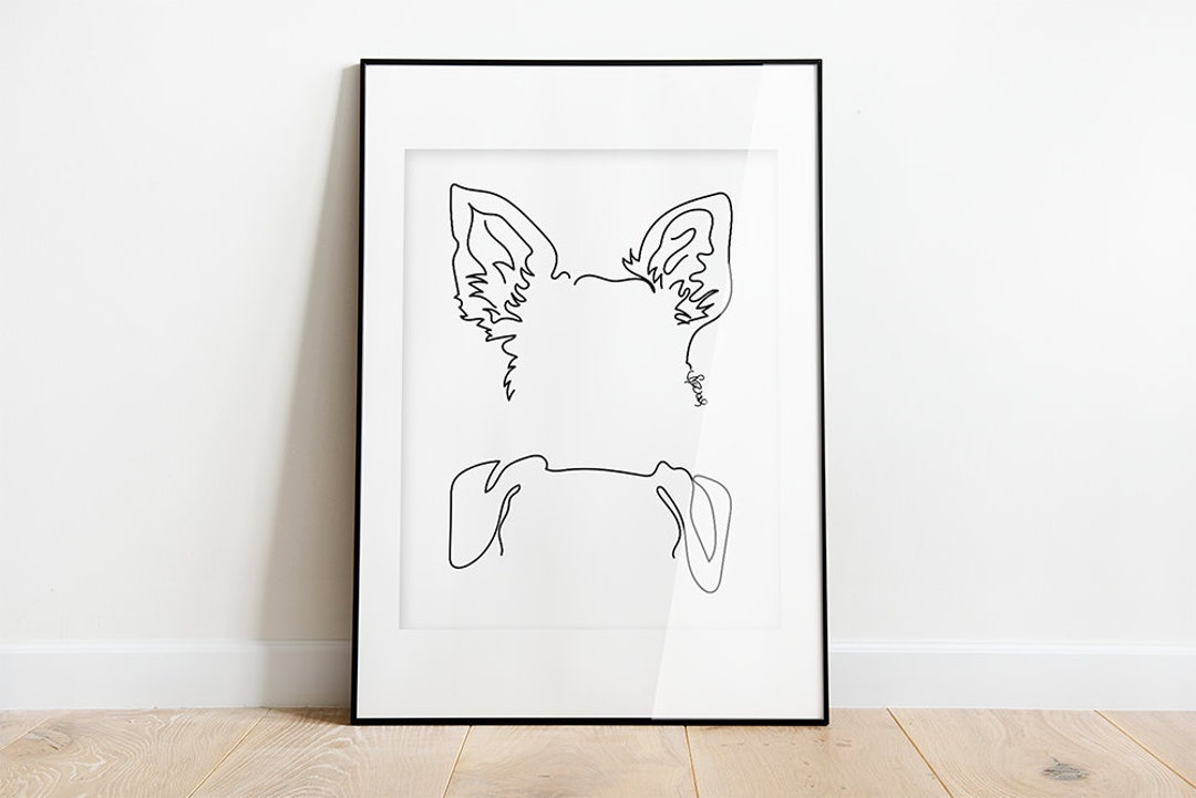 Custom Pet Ear Outline Print or Tattoo - Etsy