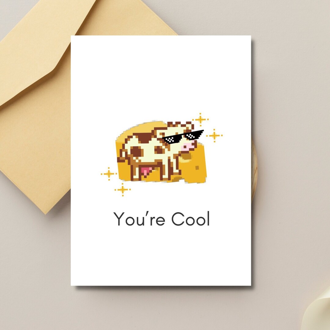 Cute Cow Video Game Printable Card, Cozy Gamer Gift, Video Game Crafter ...