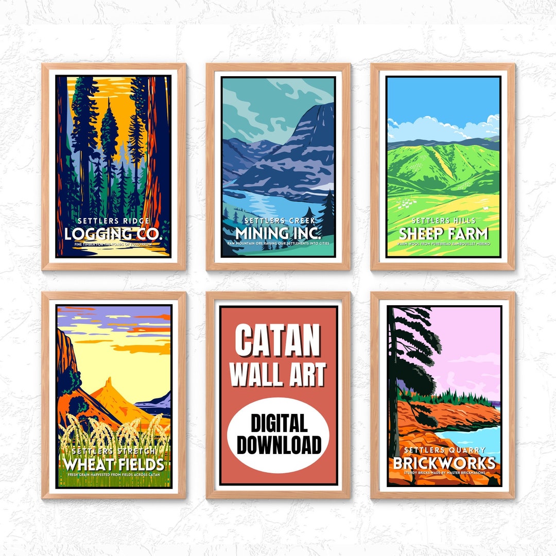 Settlers of Catan Board Game Printable Wall Art Catan Decor - Etsy Finland