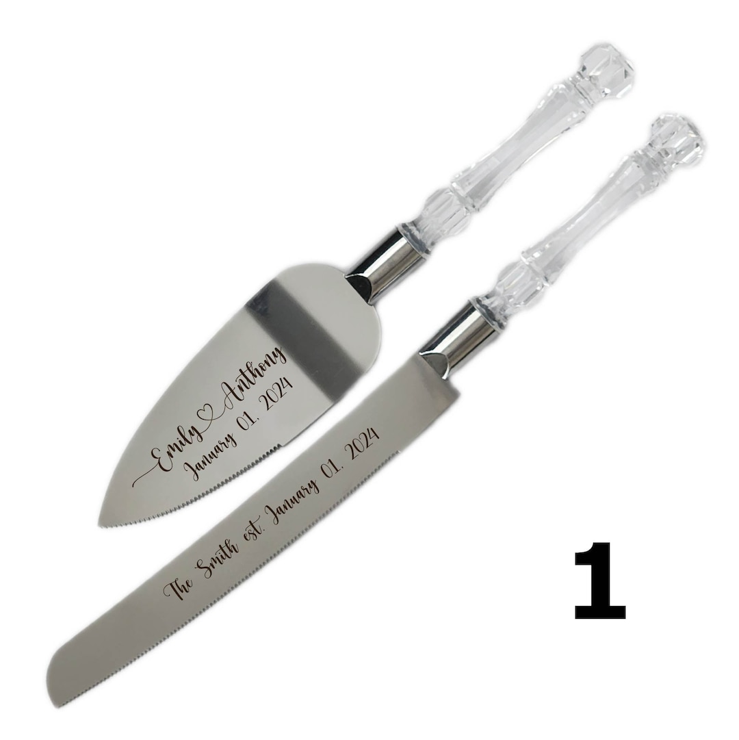 Wedding Cake Server Set, Personalized Engraved Cake Server Set , Bridal ...
