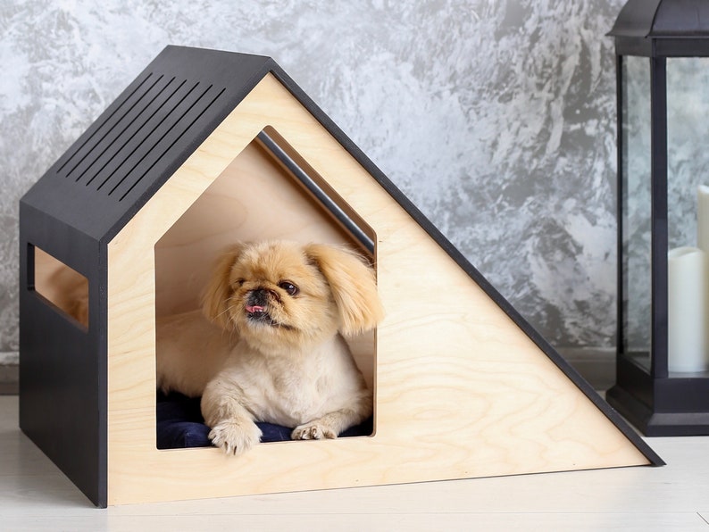 Modern Dog House/indoor Wooden Dog House/dog Kennel/dog | Etsy