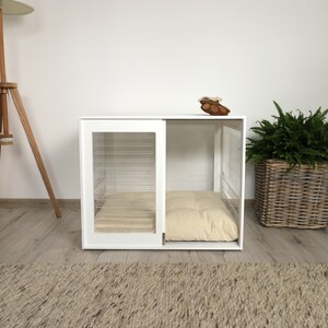 Fully Transparent Modern Dog Crate With Sliding Door With a Stopper ...