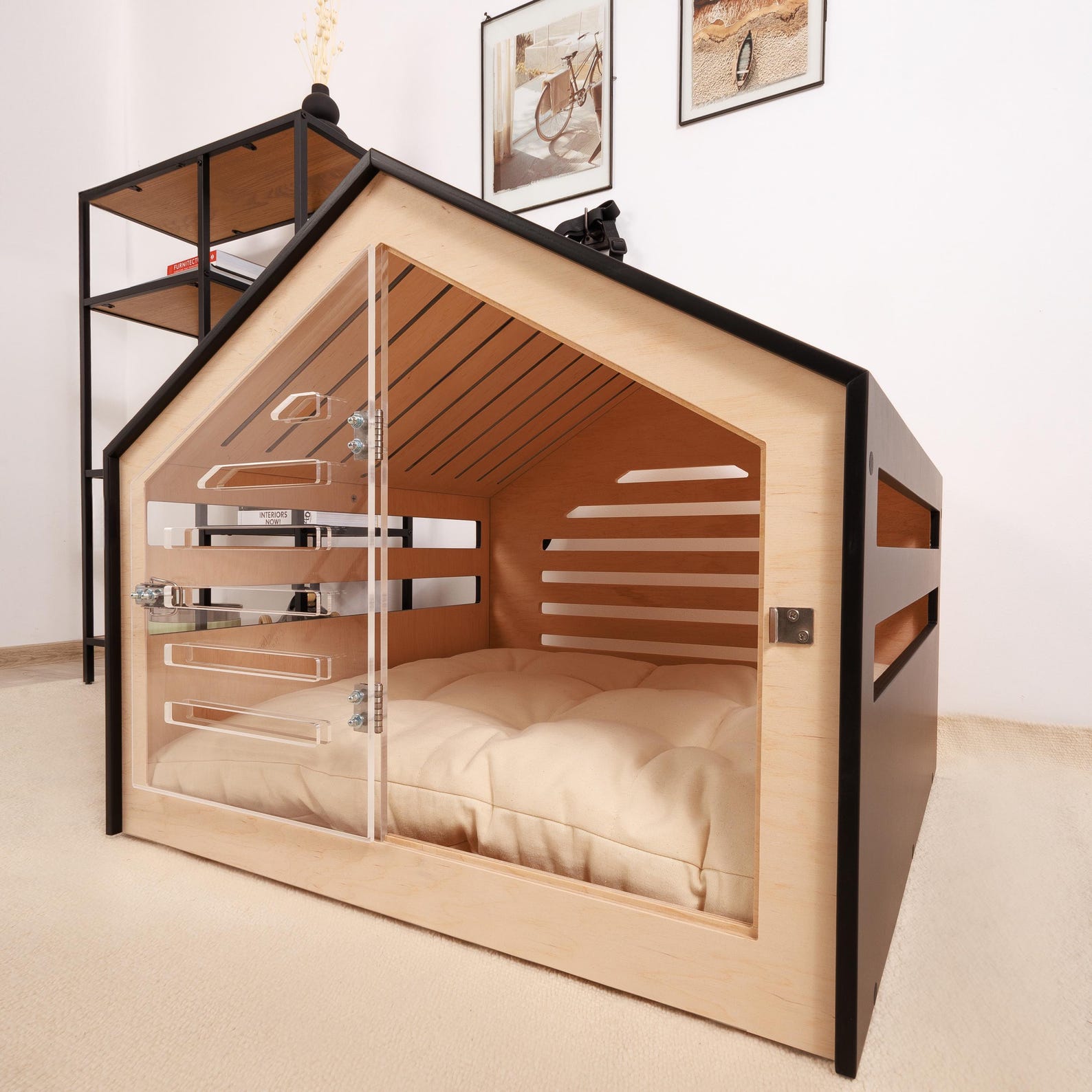 Dog Kennel With With Acrylic Front Panel and a Door Venlo. Indoor ...
