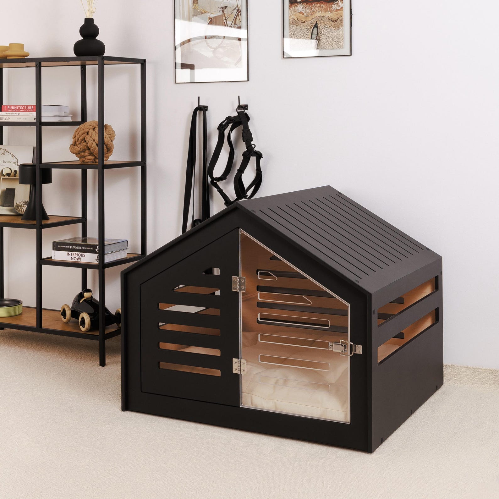 Dog Kennel With Acrylic Door Venlo. Indoor Wooden Crate for Small and ...