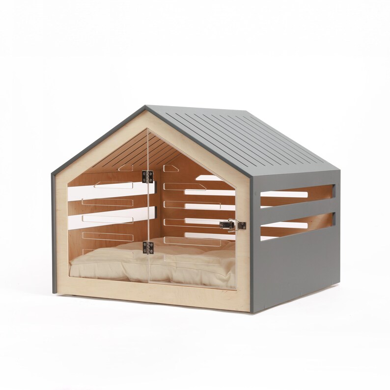 Dog Kennel With Acrylic Front Panel and Door With a Latch, Model Venlo ...