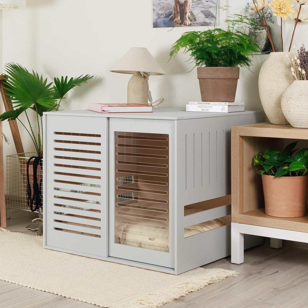Modern Dog Crate With Acrylic Sliding Door With a Stopper Dordrecht ...