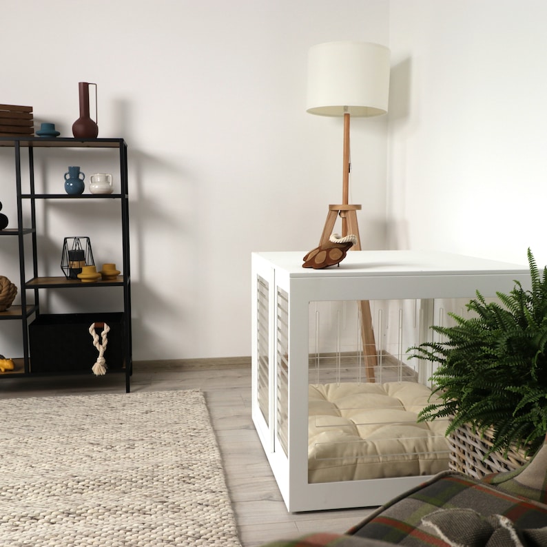 Fully Transparent Modern Dog Crate With Sliding Door With a Stopper ...