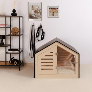 Dog Crate With Acrylic Door Venlo. Indoor Wooden Crate for Small and ...
