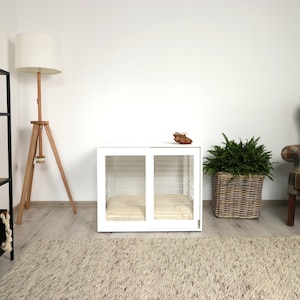 Fully Transparent Modern Dog Crate With Sliding Door With a Stopper ...