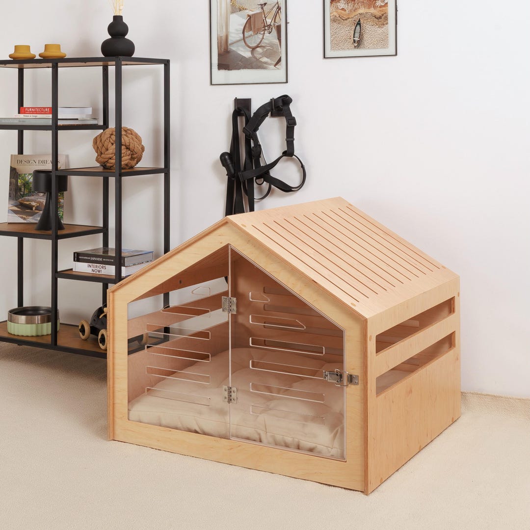 Dog Kennel With Acrylic Front Panel and Door With a Latch, Model Venlo ...