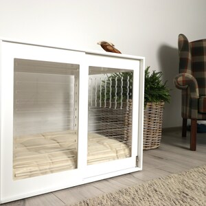 Fully Transparent Modern Dog Crate With Sliding Door With a Stopper ...