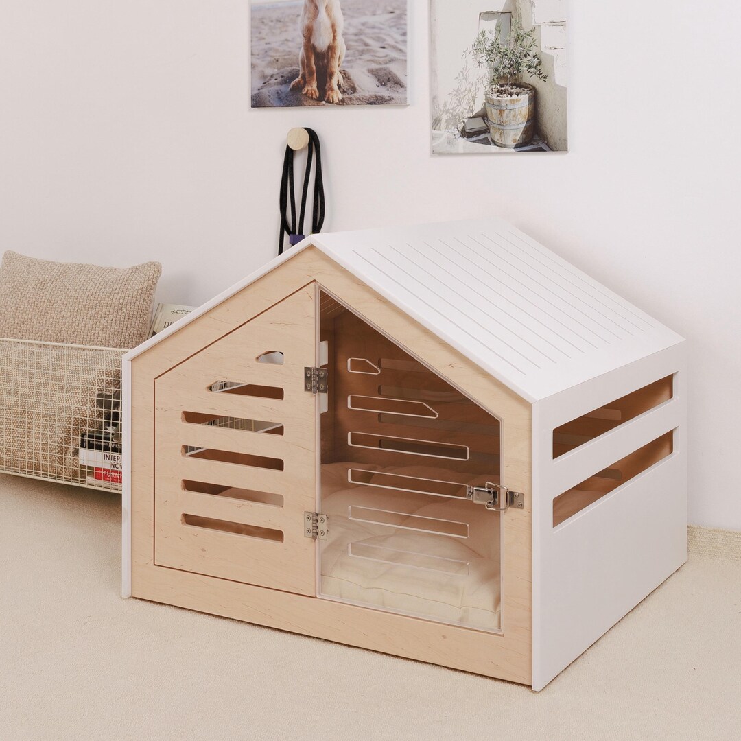 Dog Kennel With Acrylic Door Venlo. Indoor Wooden Crate for Small and ...