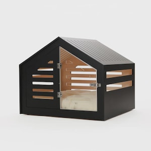 Dog Kennel With Acrylic Door Venlo. Indoor Wooden Crate for Small and ...