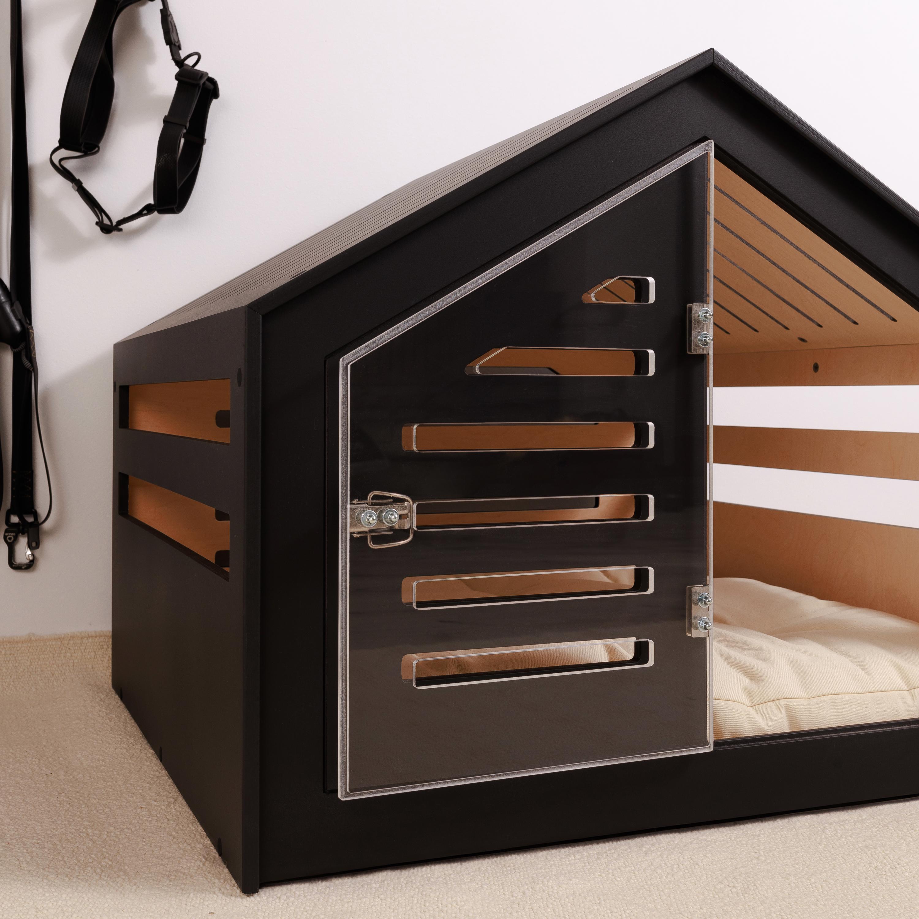 Dog Kennel With Acrylic Door Venlo. Indoor Wooden Crate for Small and ...