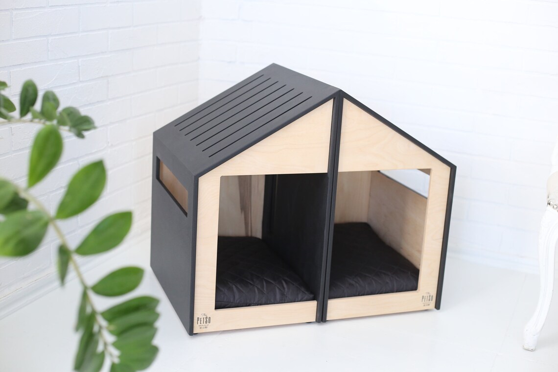 Modern House for Two Dogs or Cats Smart Twins. Dog Kennel Dog - Etsy Canada