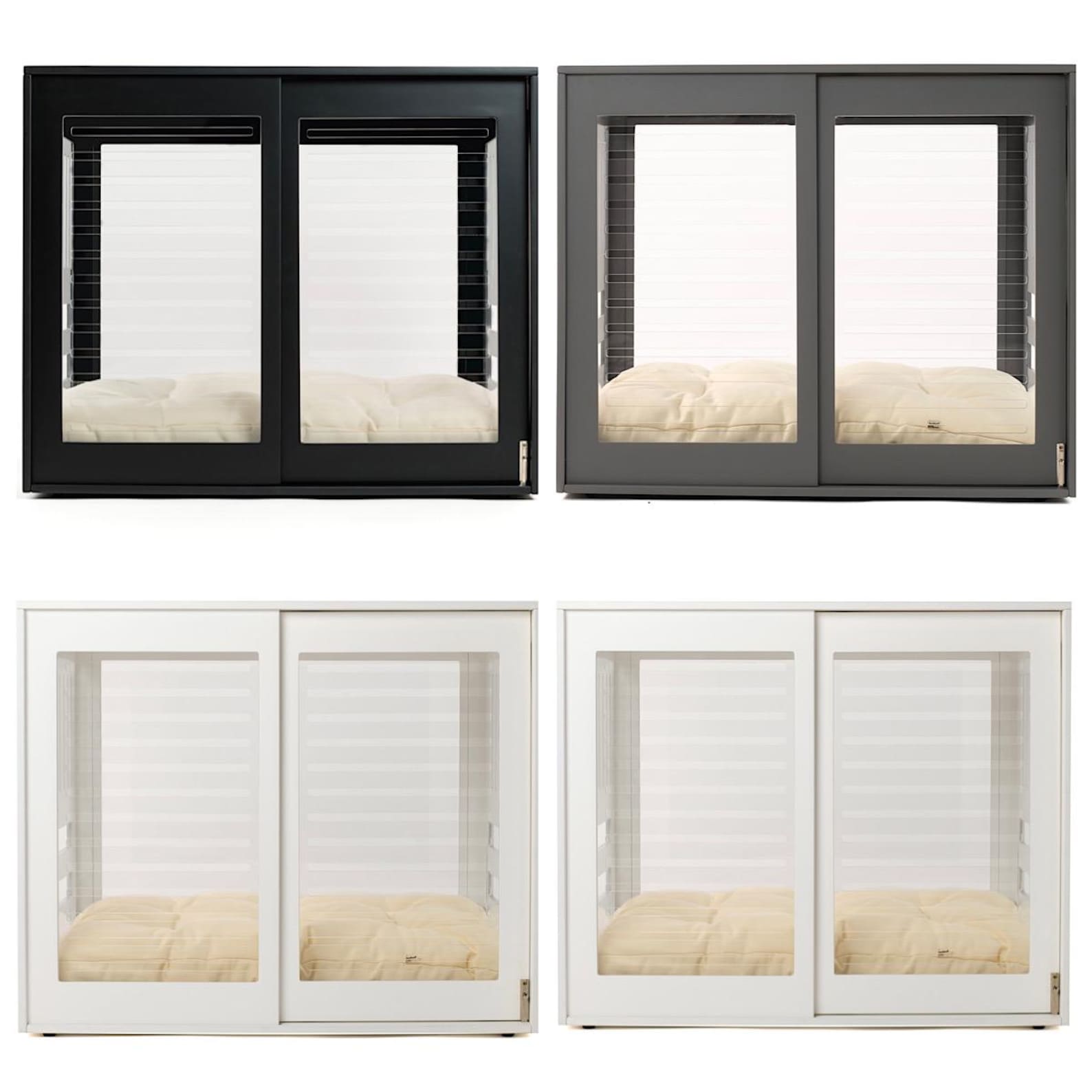 Fully Transparent Modern Dog Crate With Sliding Door With a Stopper ...