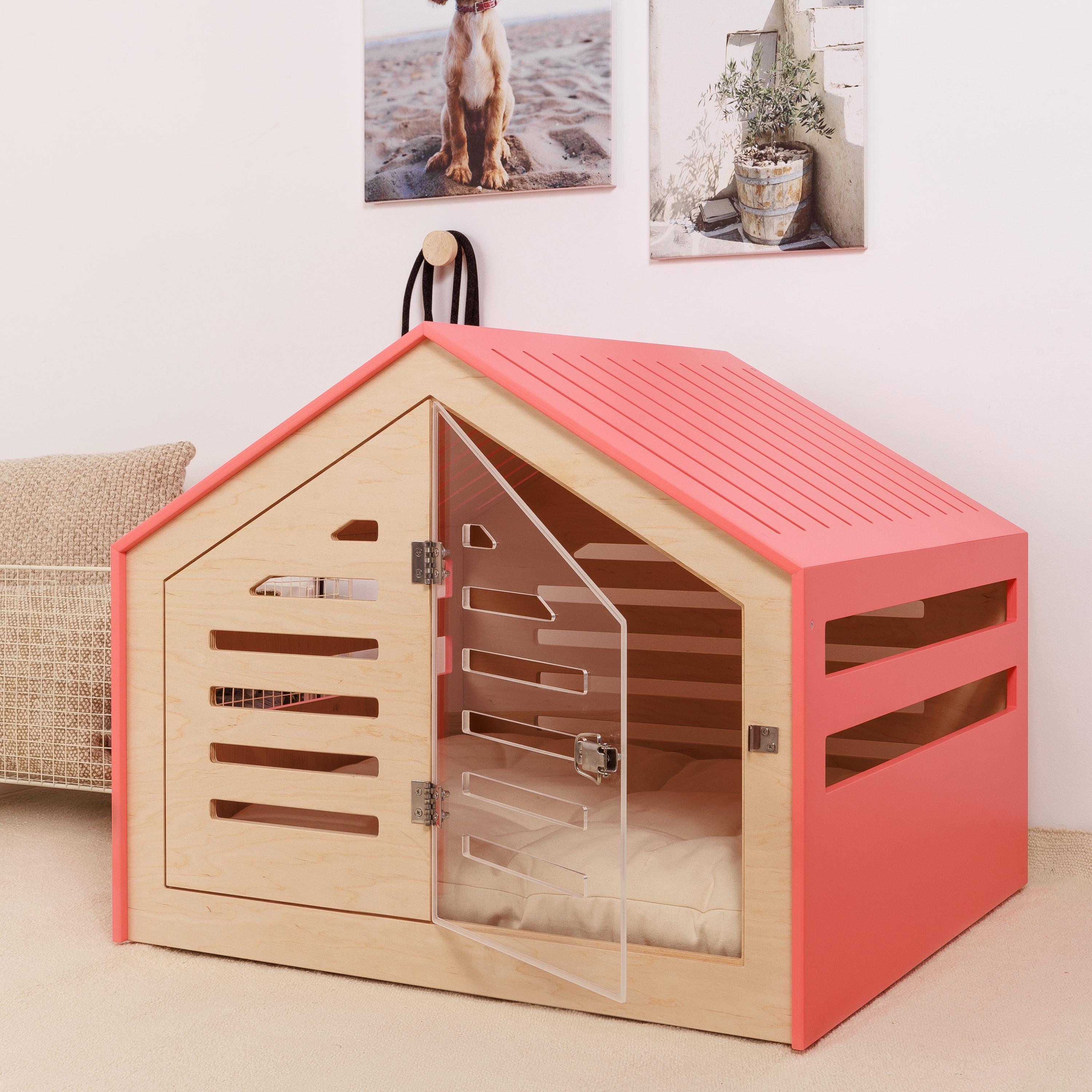 Dog Kennel With Acrylic Door Venlo. Indoor Wooden Crate for Small and ...