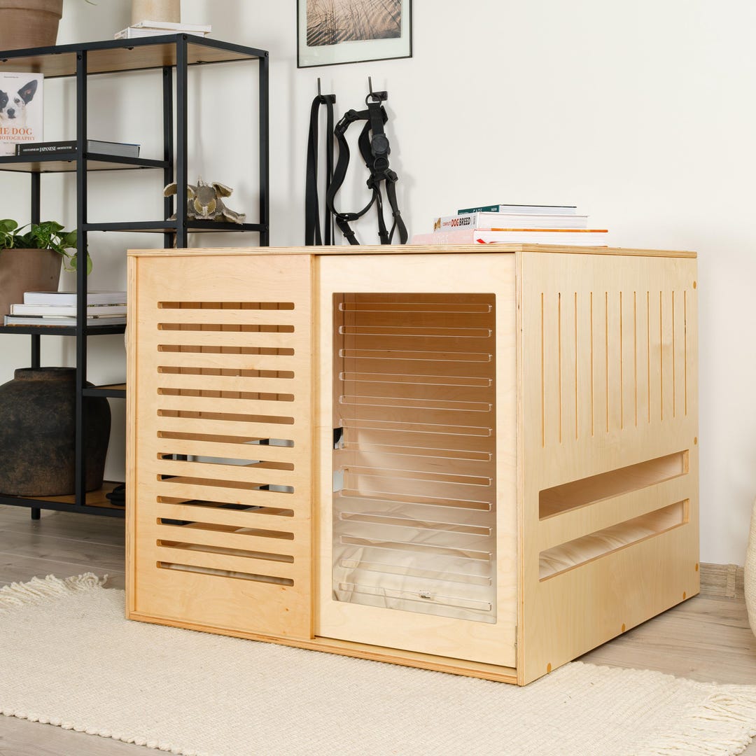 Modern Dog Crate With Acrylic Sliding Door With a Stopper Dordrecht ...