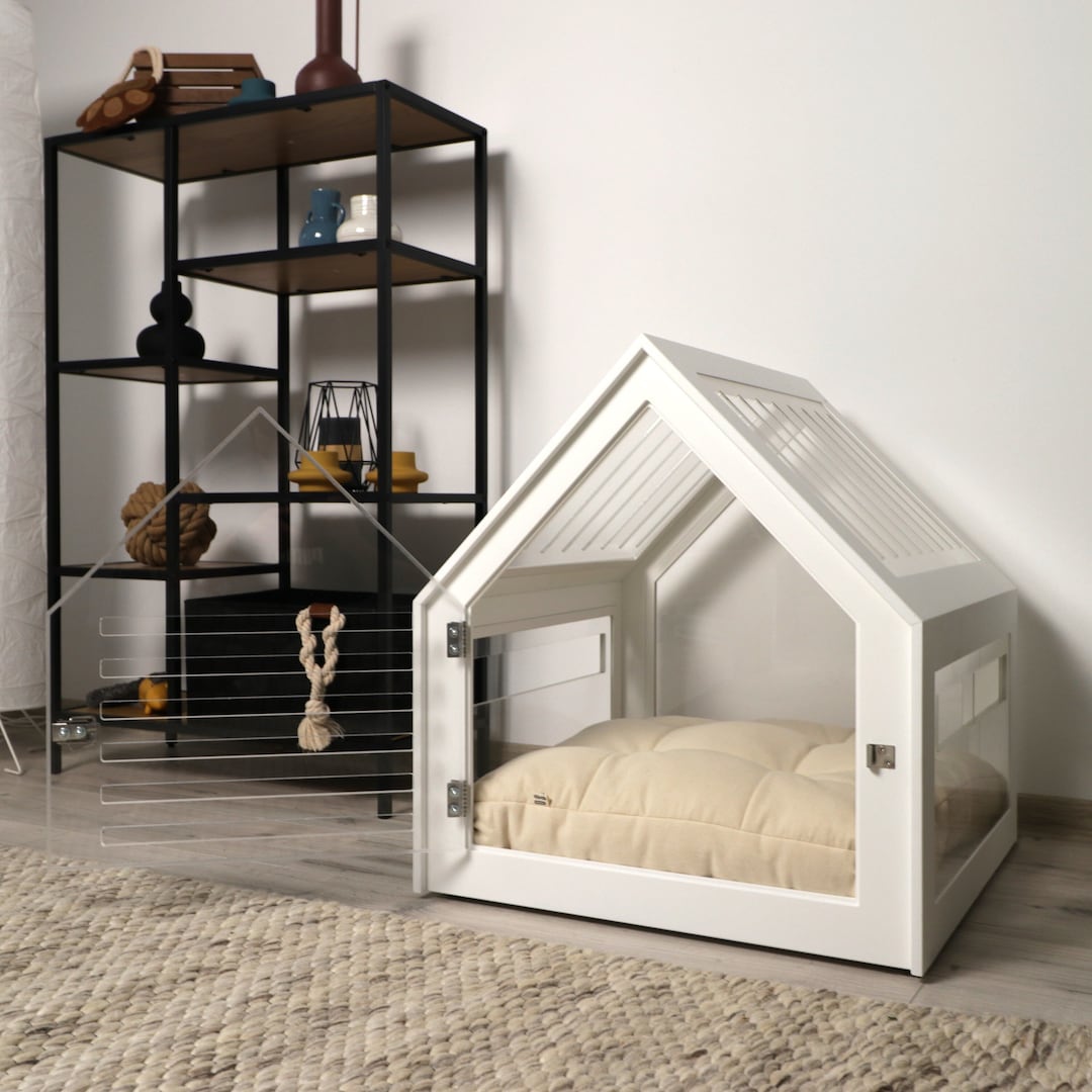 Fully Transparent Modern Dog and Cat Crate With Acrylic Sides Petso ...