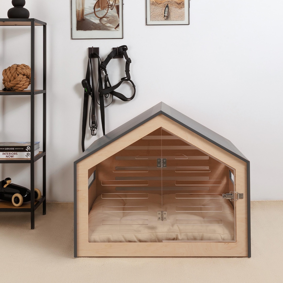 Dog Kennel With Acrylic Front Panel and Door With a Latch, Model Venlo ...