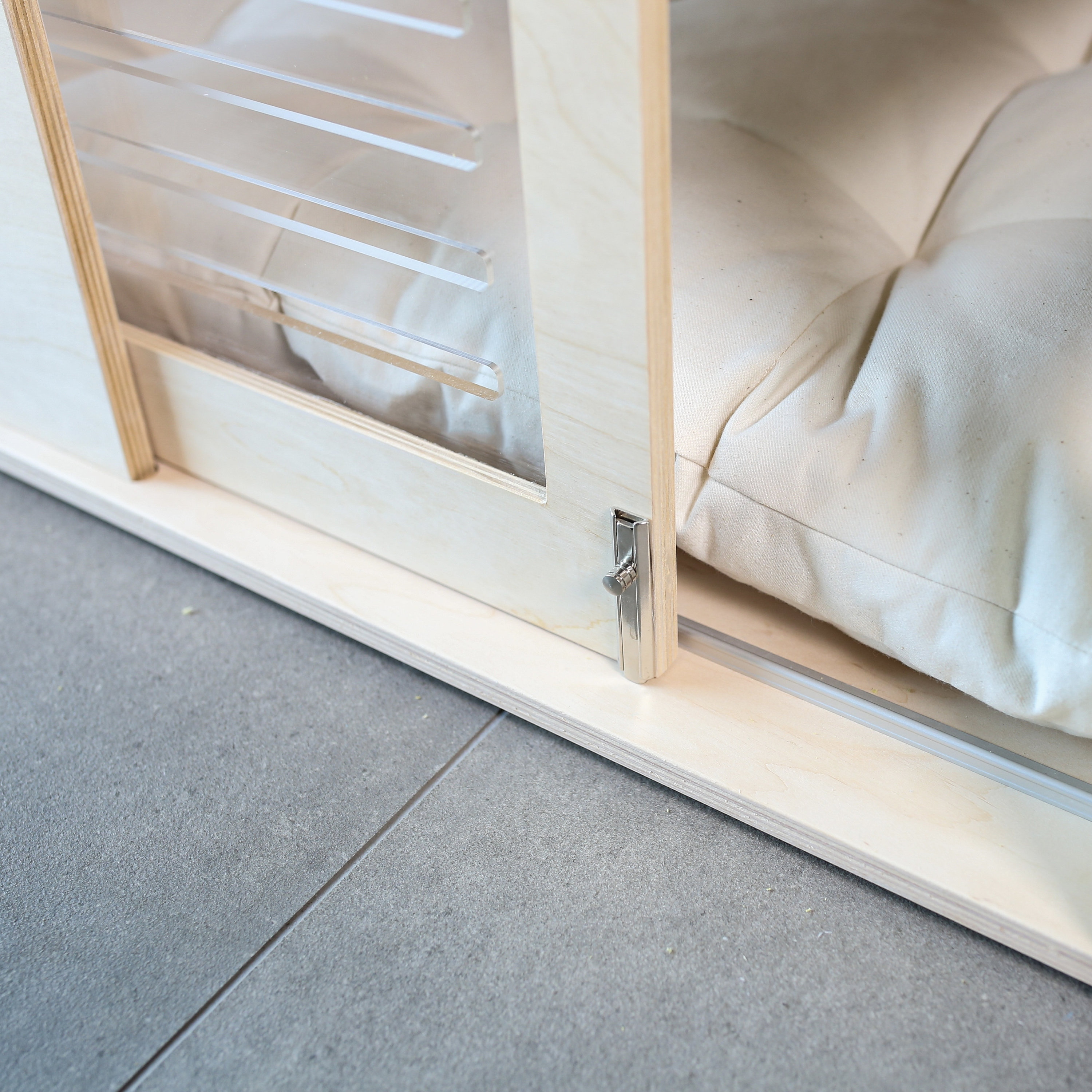 Modern Dog Crate With Acrylic Sliding Door With a Stopper - Etsy