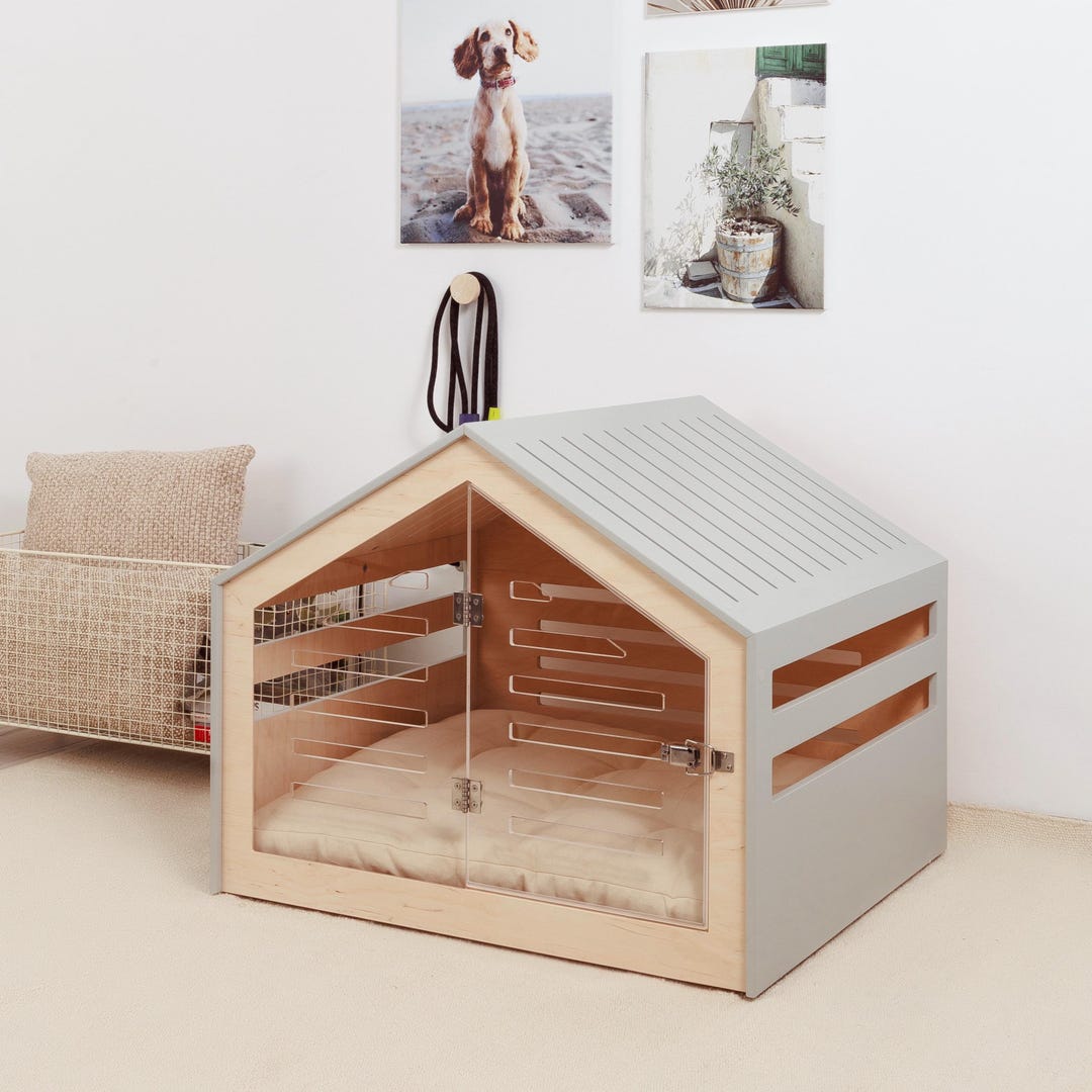 Dog Kennel With Acrylic Front Panel and Door With a Latch, Model Venlo ...